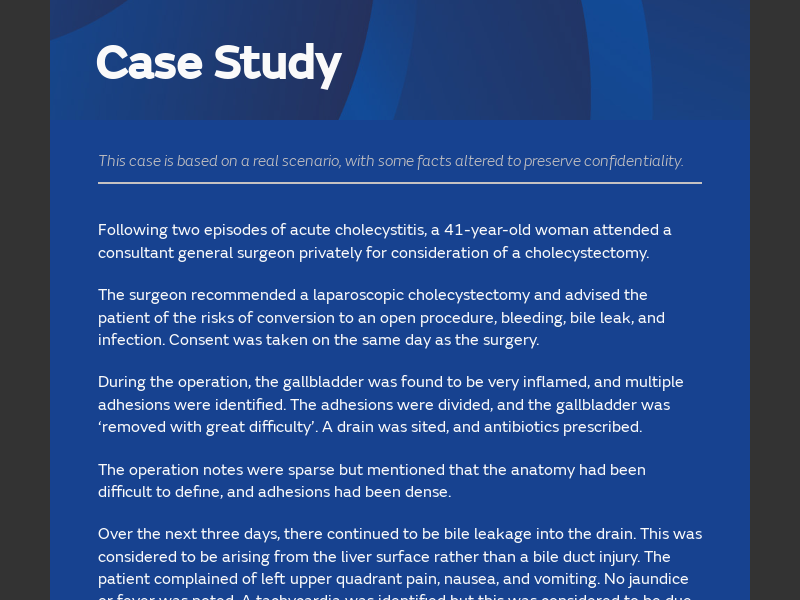 Learning from cases - General SurgeryArticle - Case Study