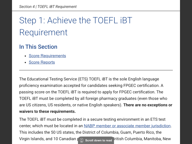 FPGEC Candidate Application BulletinSection 4 | Achieve TOEFL iBT ...