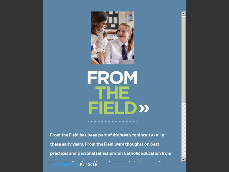 Fall 2019Three Principles of Effective Catholic School Board Management