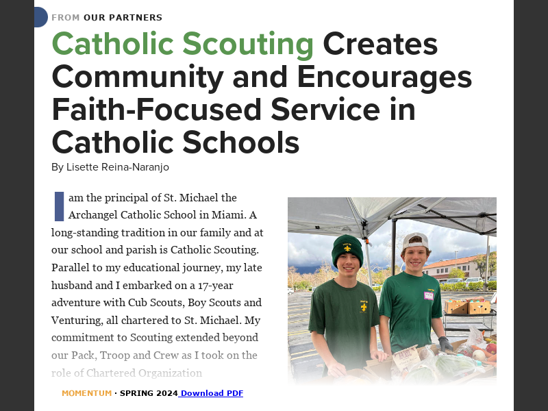 Spring 2024Catholic Scouting Creates Community and Encourages Faith ...