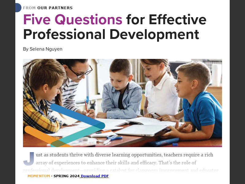 Spring 2024Five Questions for Effective Professional Development