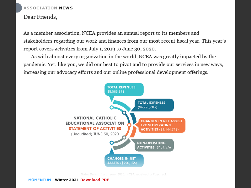 Winter 2021NCEA 2020 Annual Report
