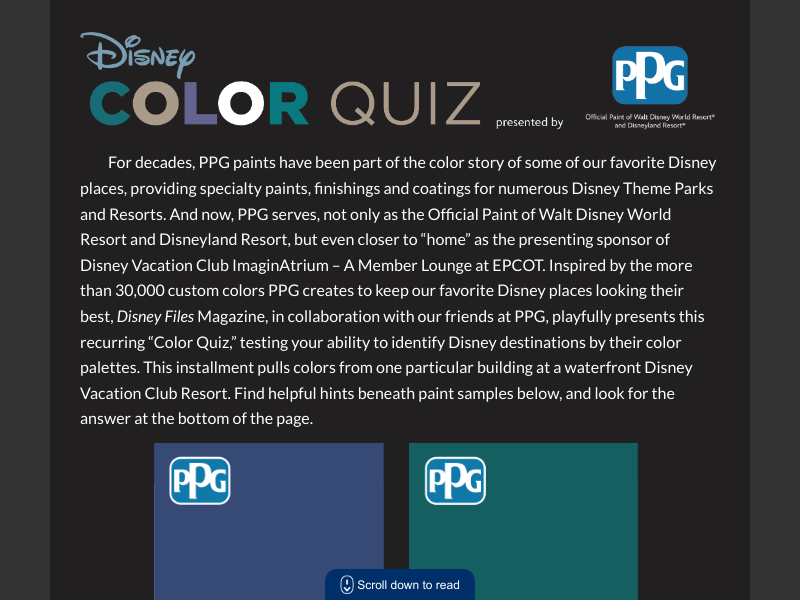 Disney Files - Spring 2025Color Quiz