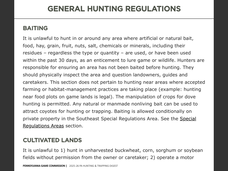 Hunting & Trapping Digest 2025-2026General Hunting Regulations