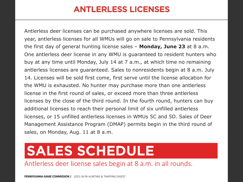 Hunting & Trapping Digest 2025-2026Antlerless Licenses