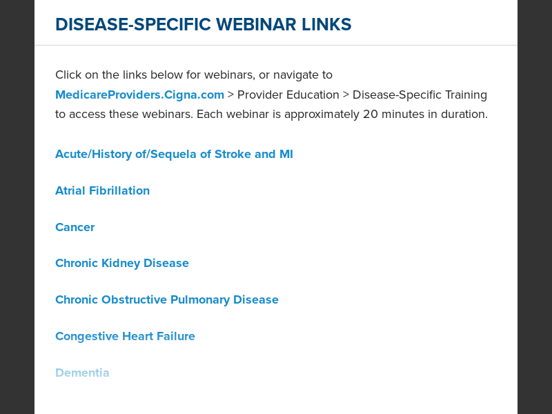 Partnership Guide 2023Disease-Specific Webinar Links