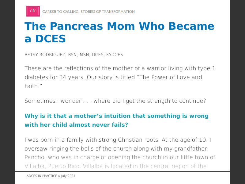 AIP - July 2024The Pancreas Mom Who Became a DCES