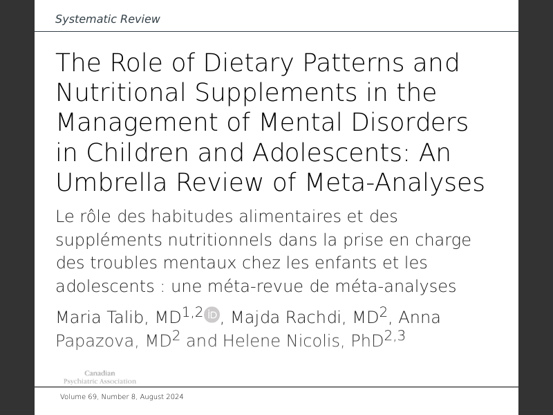 August 2024Systematic Review: The role of dietary patterns and ...