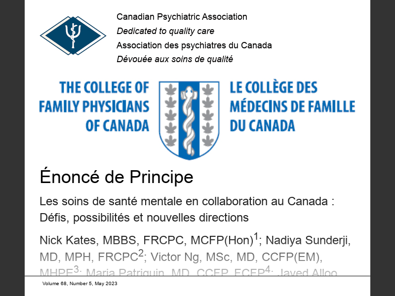 May 2023énoncé de Principe: Les soins de santé mentale en collaboration ...