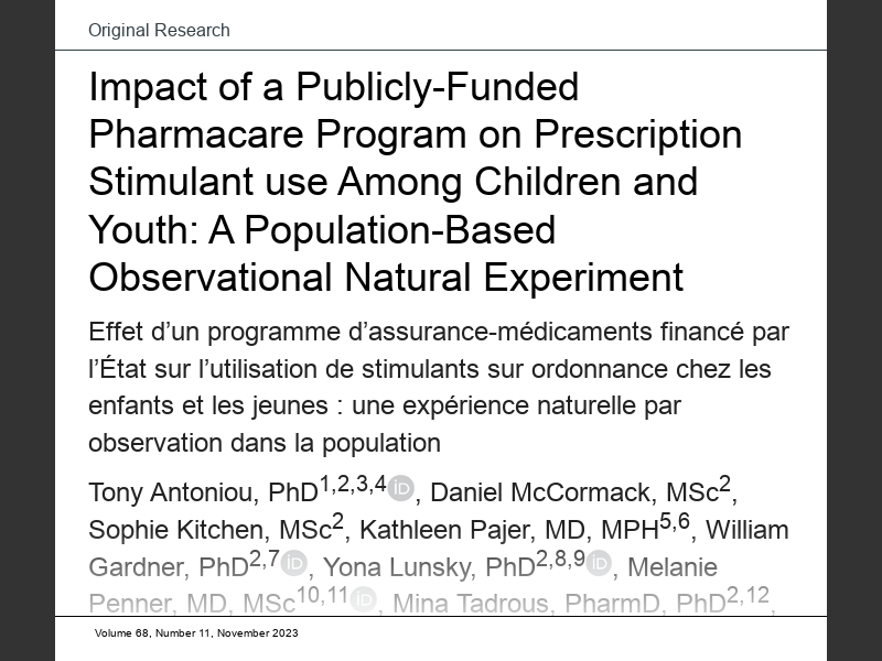 November 2023Original Research: Impact of a Publicly-Funded Pharmacare ...