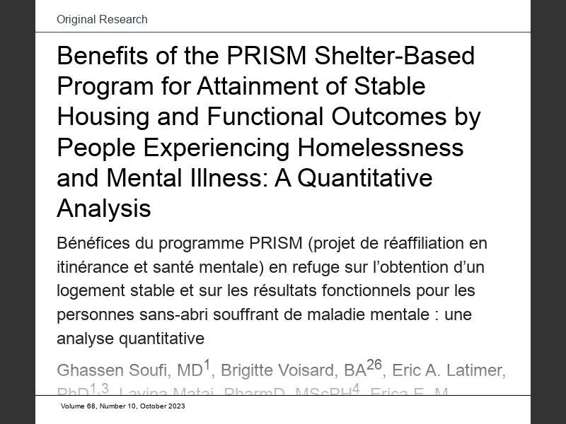 October 2023Original Research: Benefits of the PRISM Shelter-Based ...
