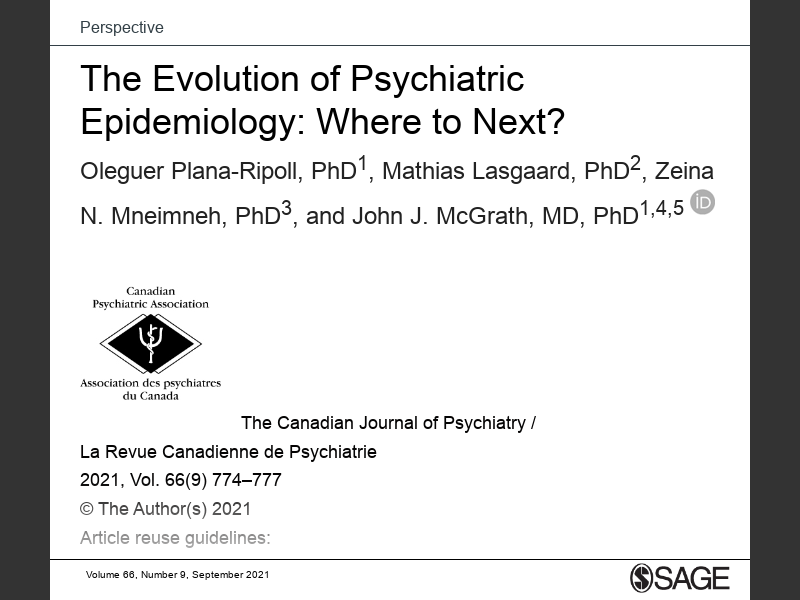 September 2021Perspective: The Evolution of Psychiatric Epidemiology ...