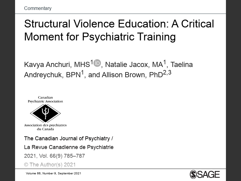 September 2021Invited Commentary: Structural Violence Education: A ...