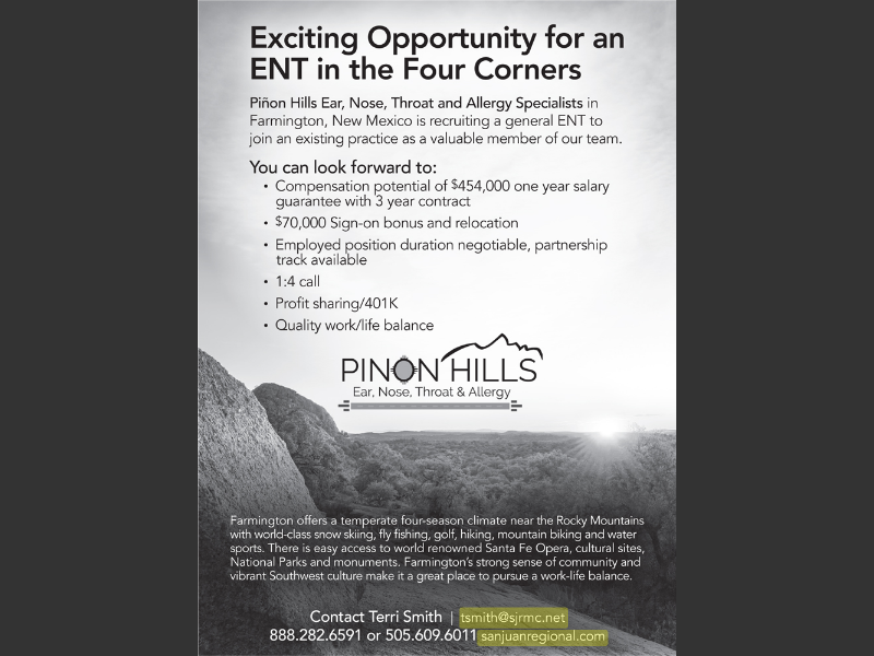 ENT - July 2021San Juan Regional Medical Center - Pinon Hills
