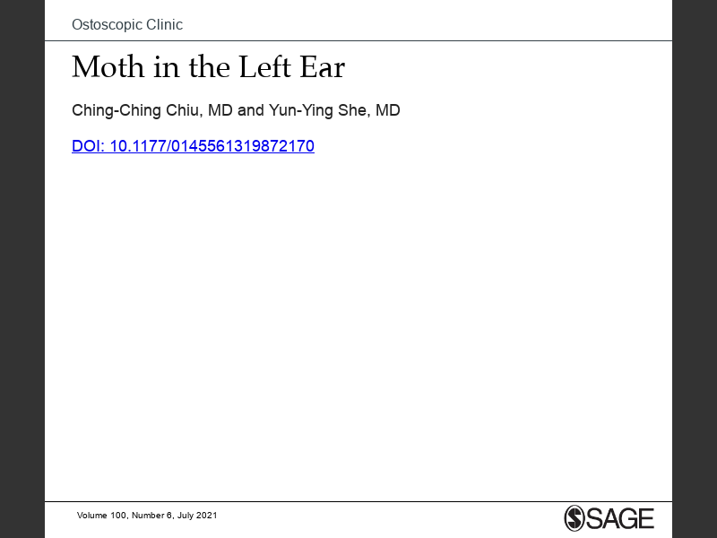 ENT - July 2021A moth in the left ear