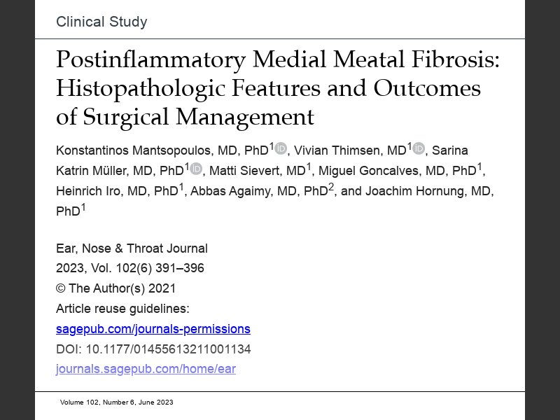 ENT - June 2023Postinflammatory medial meatal fibrosis: