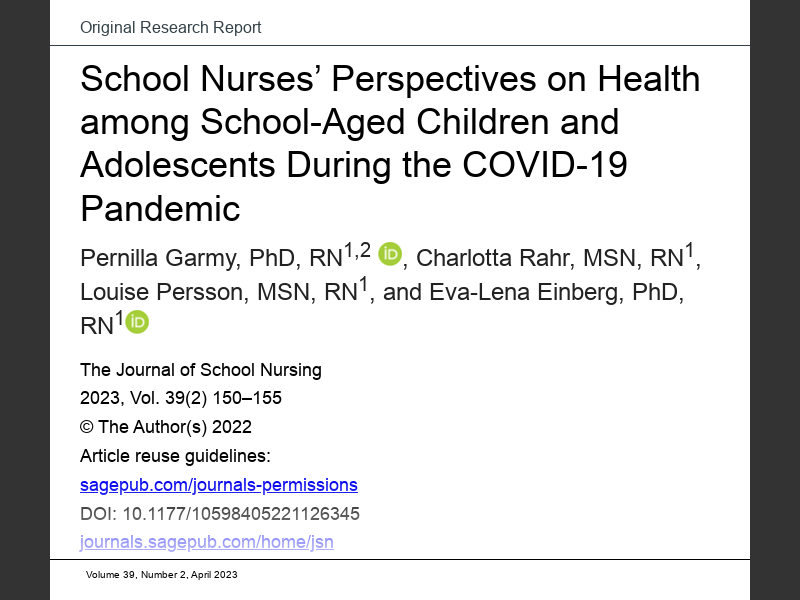 April 2023School Nurses’ Perspectives on Health among School-Aged ...