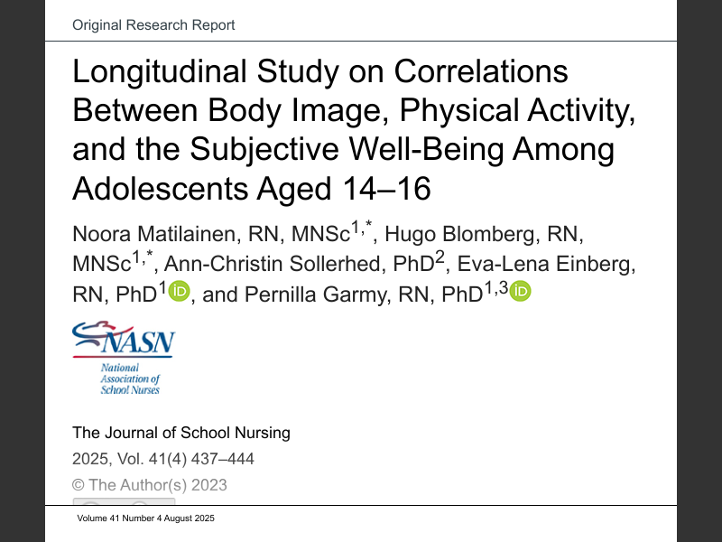 August 2025Longitudinal Study on Correlations Between Body Image ...