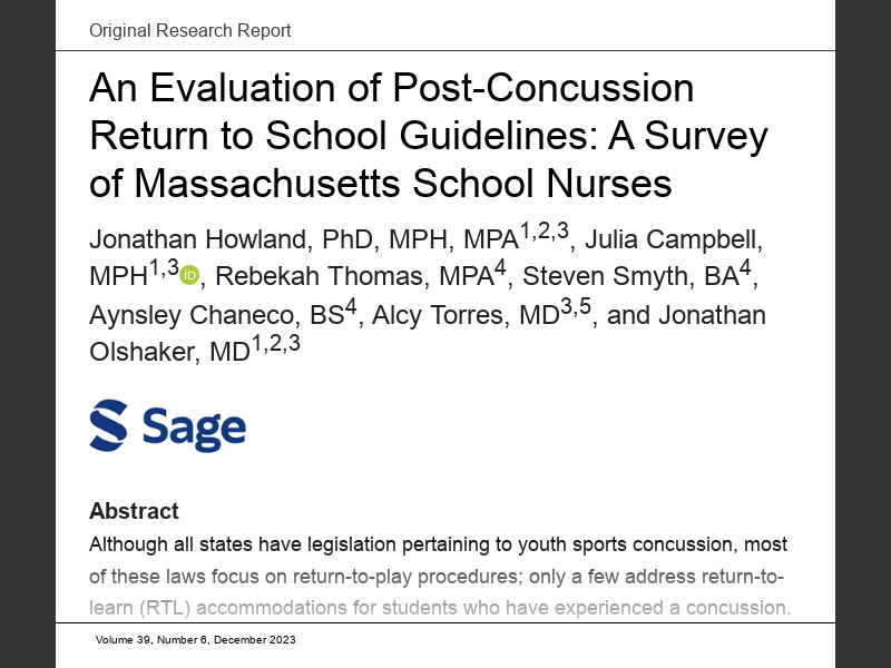 December 2023An Evaluation of Post-Concussion Return to School ...