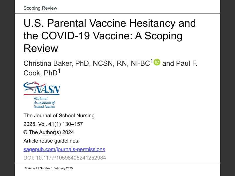 February 2025"U.S. Parental Vaccine Hesitancy and the COVID-19 Vaccine ...