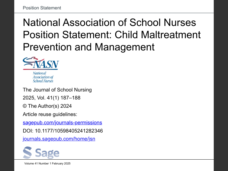 February 2025"National Association of School Nurses Position Statement ...