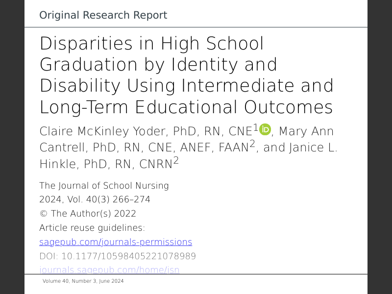 June 2024Disparities in High School Graduation by Identity and ...