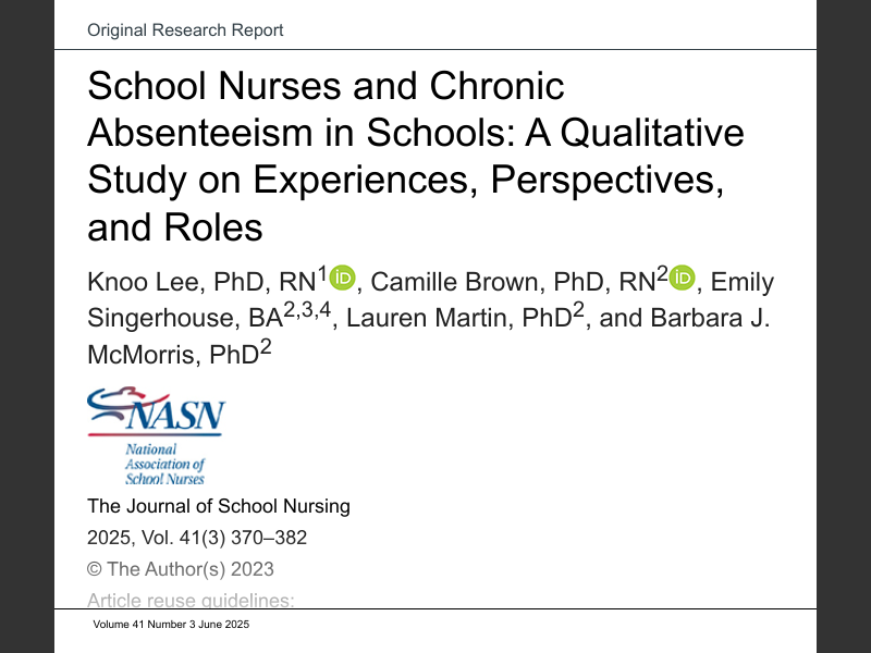June 2025School Nurses and Chronic Absenteeism in Schools: A ...