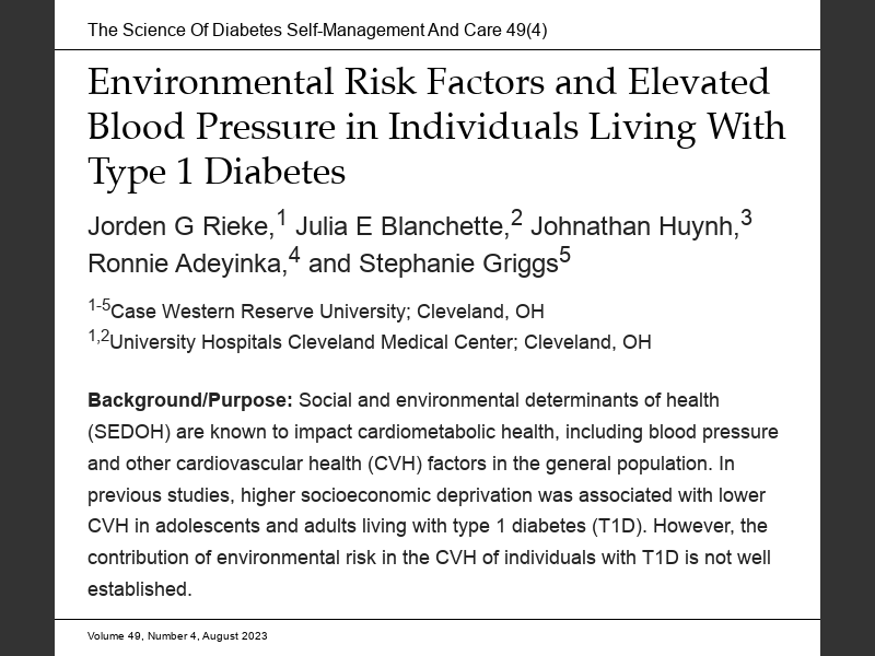 August 2023ADCES 2023 Research Abstracts: Environmental Risk Factors ...