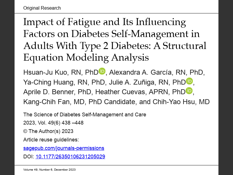 December 2023Original Research: Impact of Fatigue and Its Influencing ...