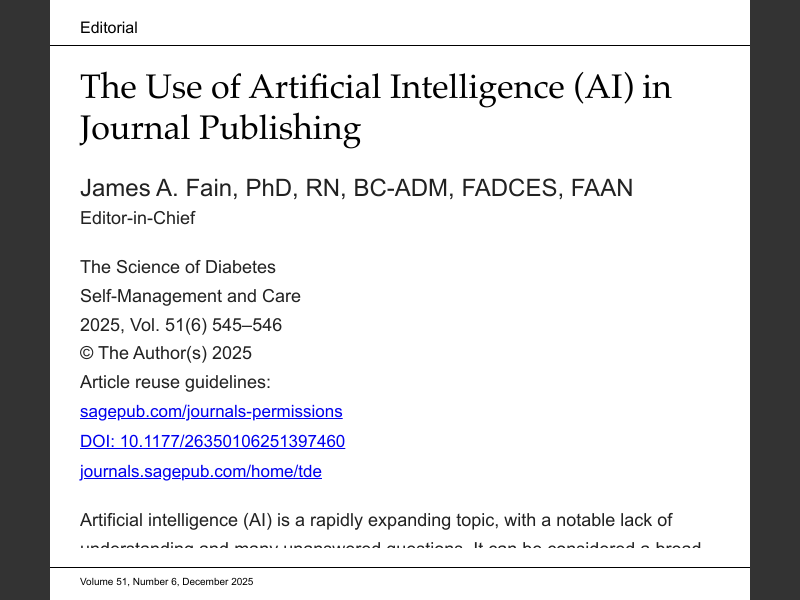 December 2025"The Use of Artificial Intelligence (AI) in Journal ...