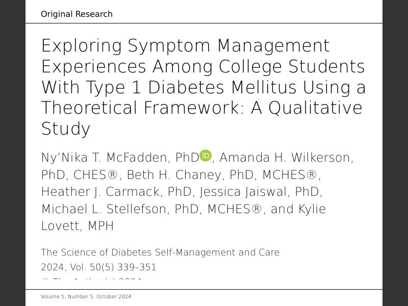 October 2024Exploring Symptom Management Experiences among College ...