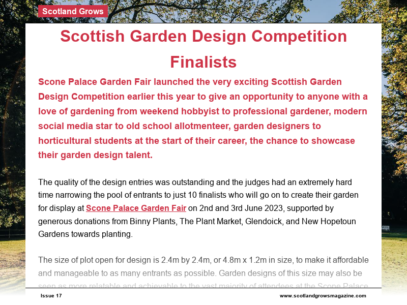 Issue 17Scottish Garden Design Competition Finalists