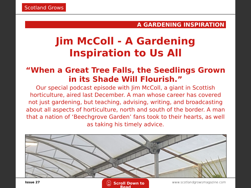Issue 27Jim McColl - A Gardening Inspiration to Us All