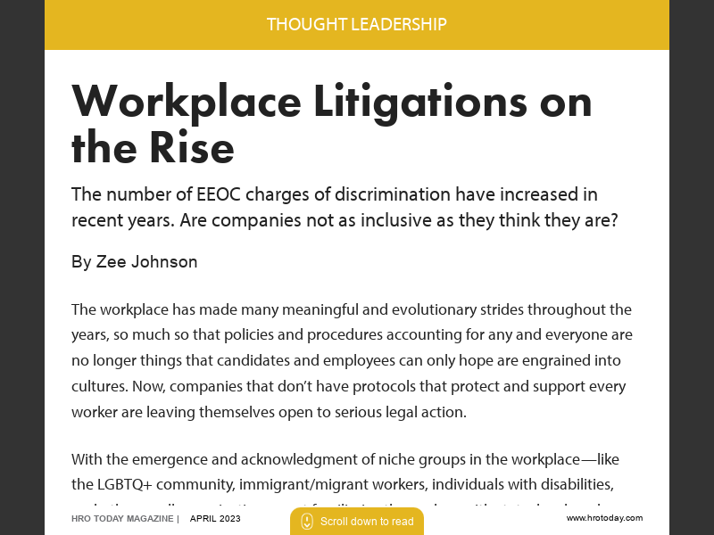 April 2023Workplace Litigations on the Rise