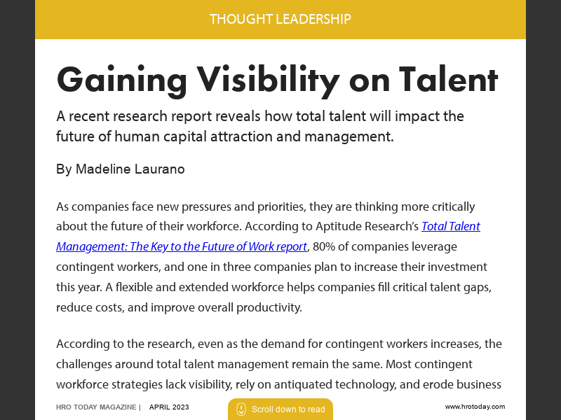 April 2023Gaining Visibility on Talent