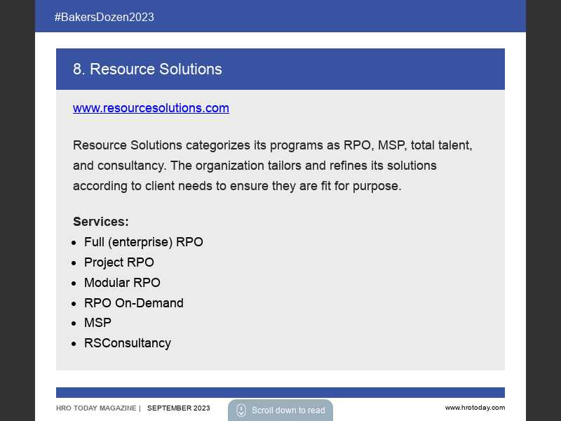 RPO Baker’s Dozen 2023Enterprise RPO Bakers Dozen