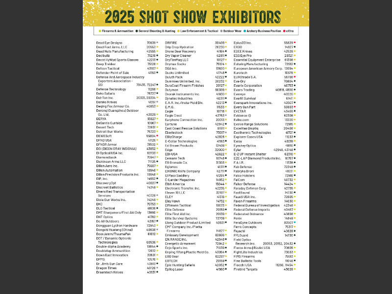 20252025 SHOT Show Exhibitors 4