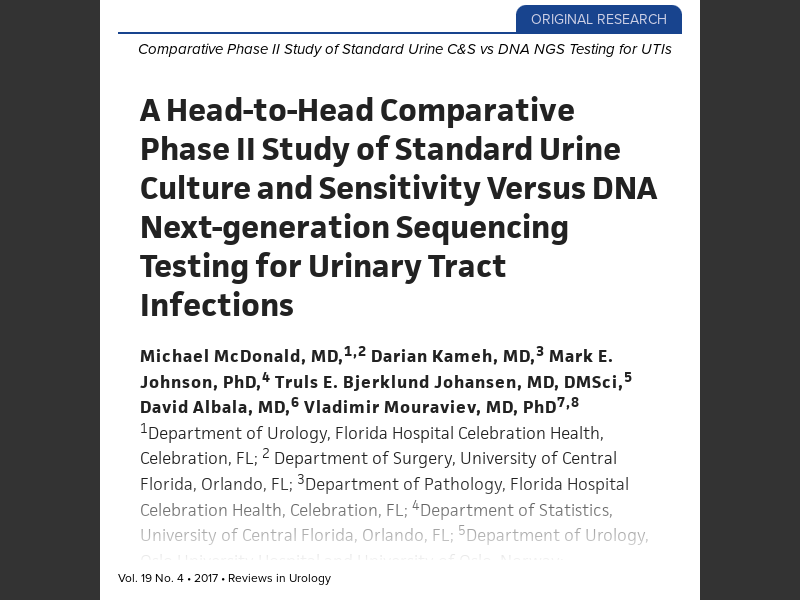 Reviews in Urology Volume 19, No. 4 2017Comparative Phase II Study of ...