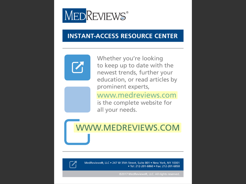 Reviews in Urology Volume 19, No. 4 2017Med Reviews Instant-Access Resource Center