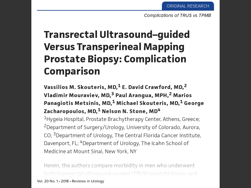 Reviews in Urology Volume 20, No. 1 2018Transrectal Ultrasound–guided ...