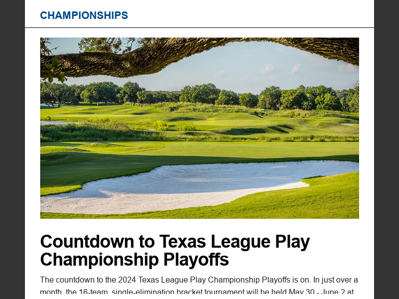 April 2024Countdown to Texas League Play Championship Playoffs