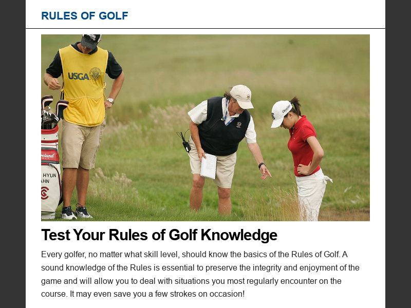 August 2023Test Your Rules of Golf Knowledge