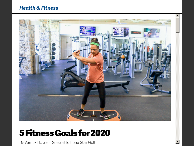 Lone Star Golf February 20205 Fitness Goals for 2020