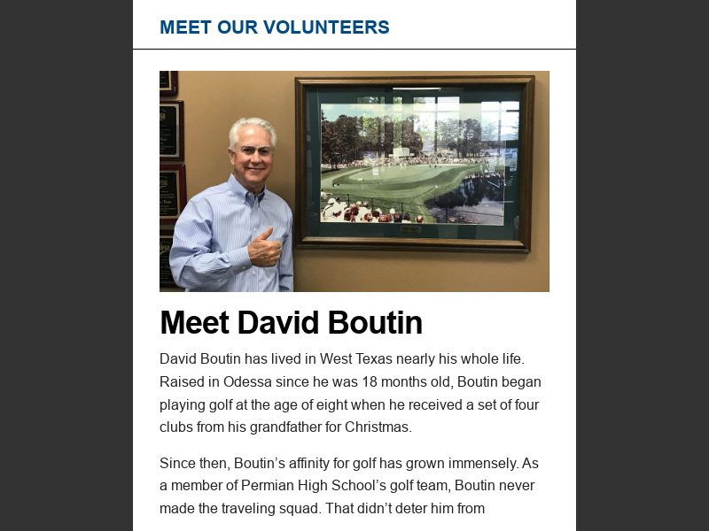 February 2023Volunteer Spotlight: Meet David Boutin