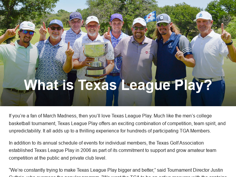February 2023Cover Story: What is Texas League Play?