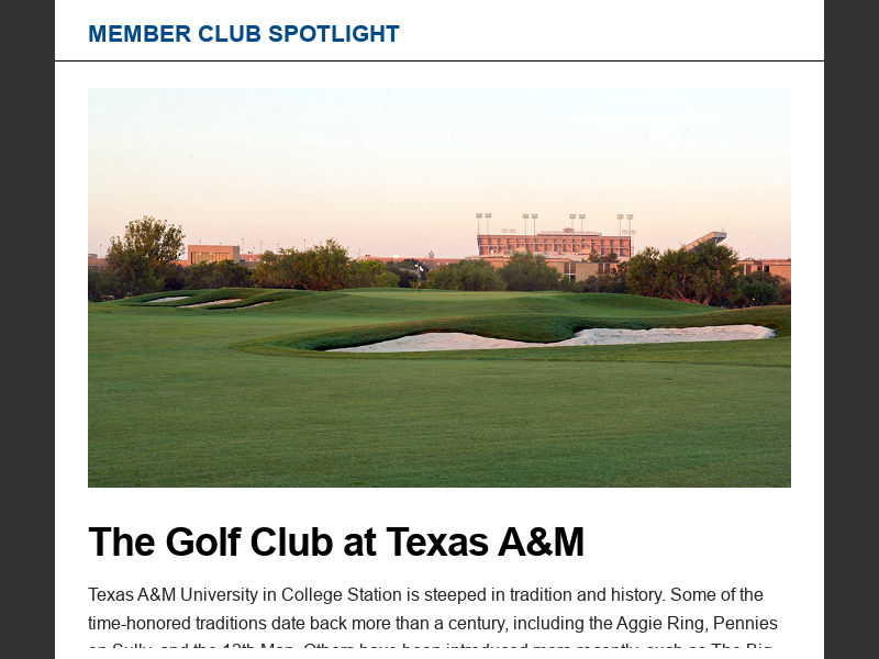February 2023Member Club Spotlight: The Golf Club at Texas A&M