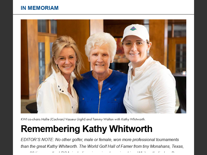 February 2023Remembering Kathy Whitworth