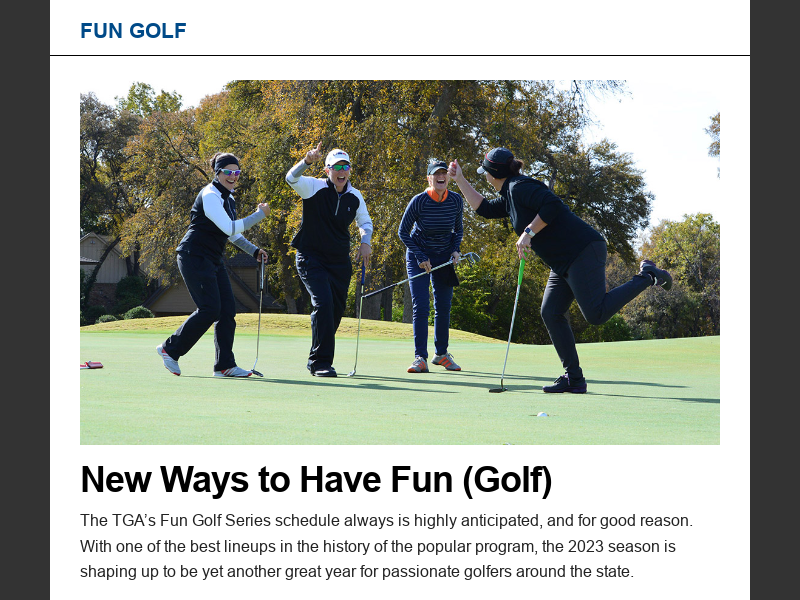 February 2023New Ways to have Fun (Golf)