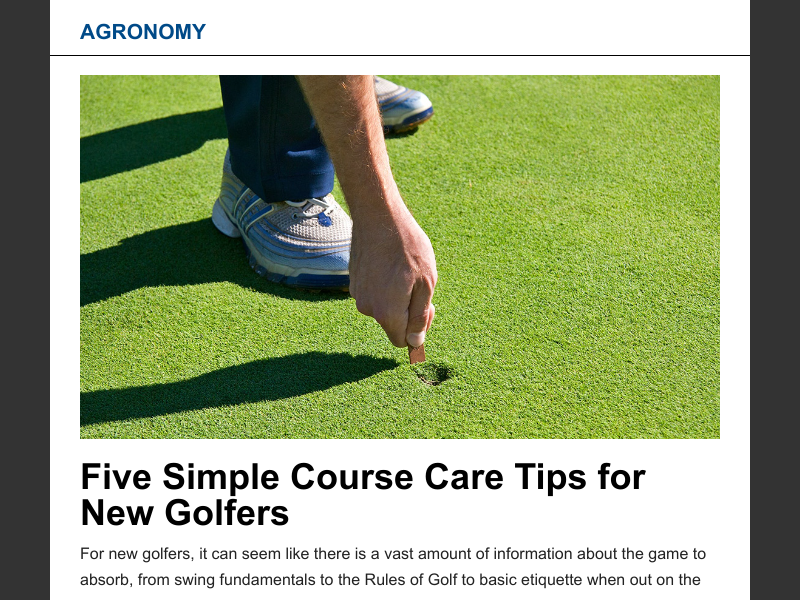 February 2025Five Simple Course Care Tips for New Golfers