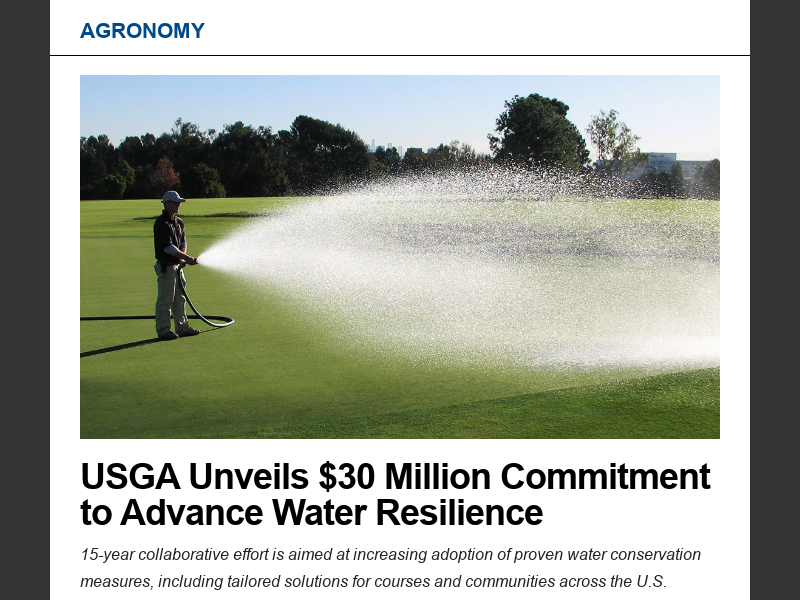 June 2023USGA Unveils $30 Million Commitment to Advance Water ...